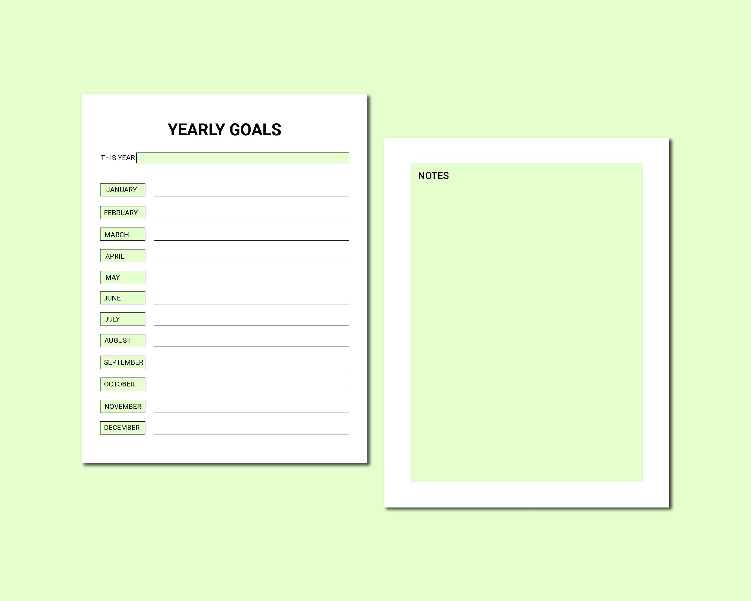 Goal Planner Printable,habit Tracker, Monthly Goal Setting,yearly Goals ...