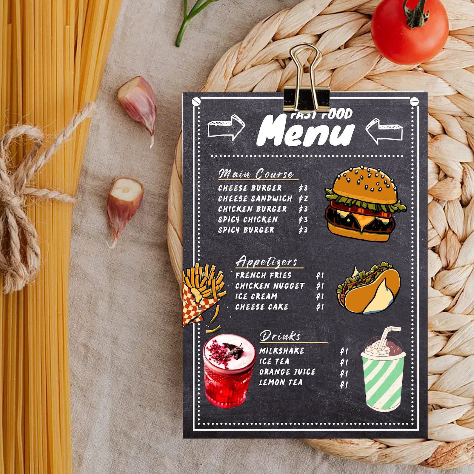 Food Editable Menu, Restaurant Menu Template,a4 Size Menu, Café Menu ...