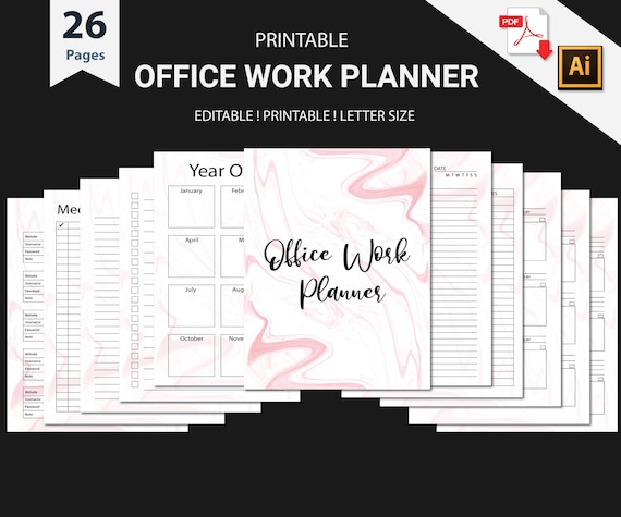 Office Organizer Printable Office Work Planner Office Task - Etsy
