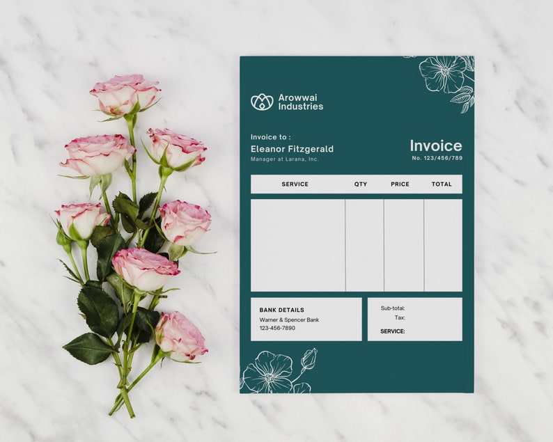 Modern Invoice Template | Editable Invoice | Printable Invoice ...