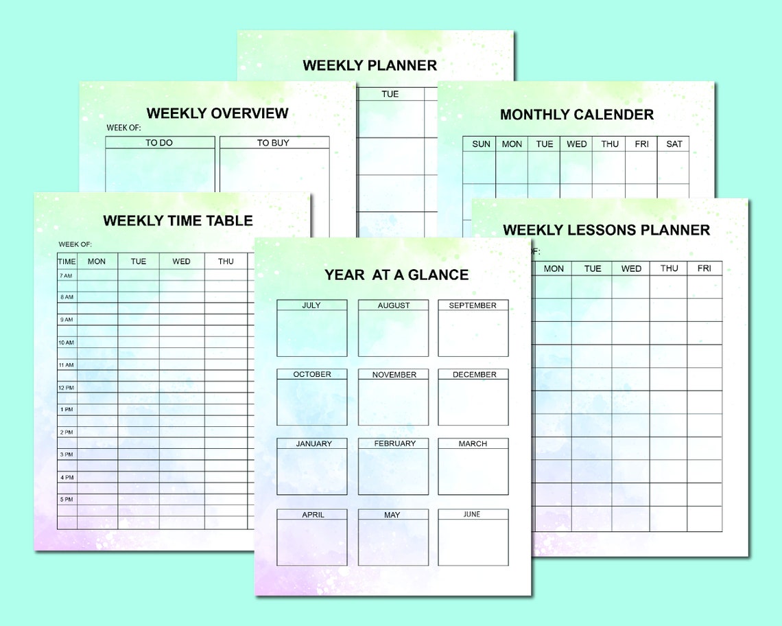Homeschool Planner Printable Homeschooling Academic Planner Study ...