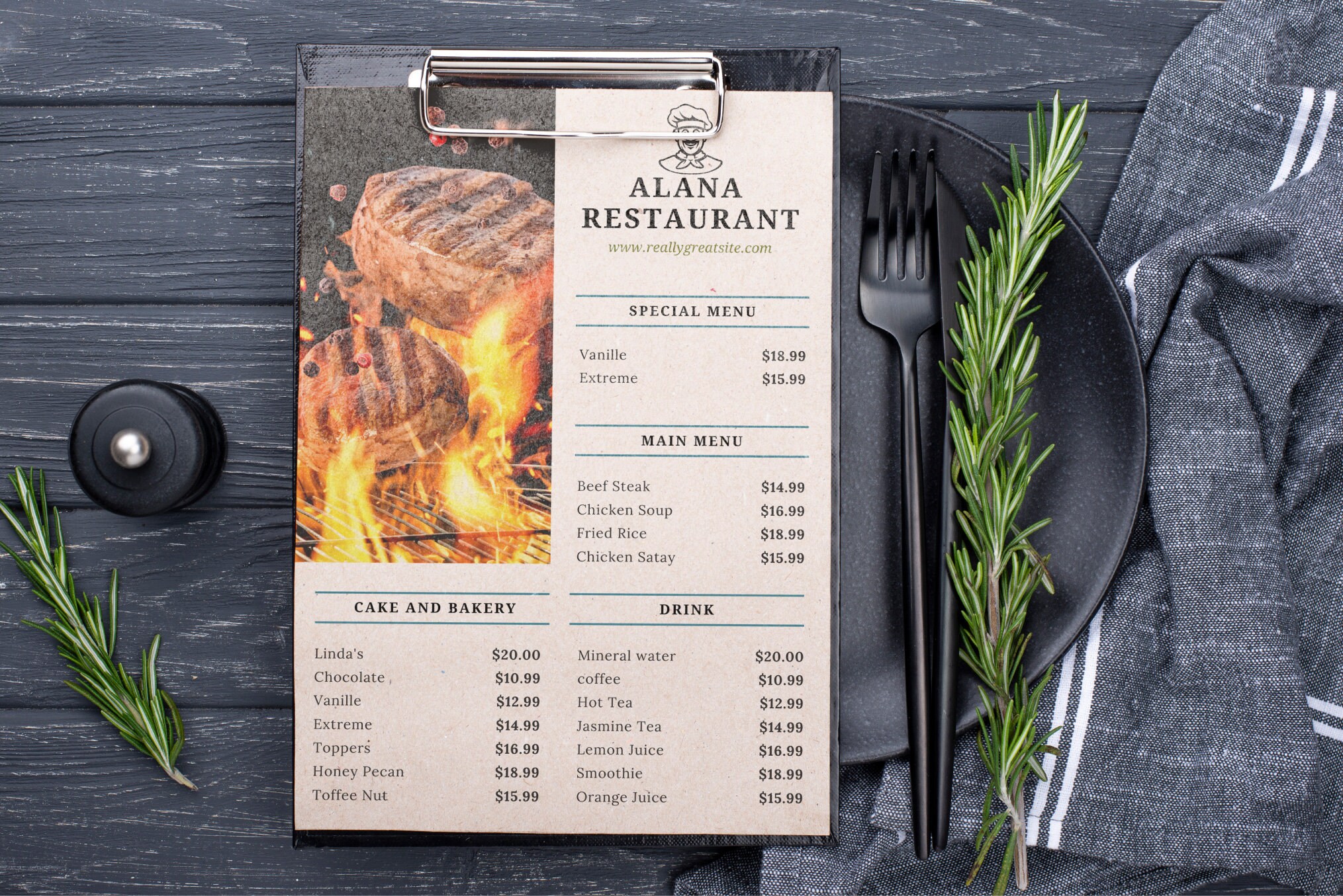 Modern Restaurant Menu Template | Printable Restaurant Menu Template ...