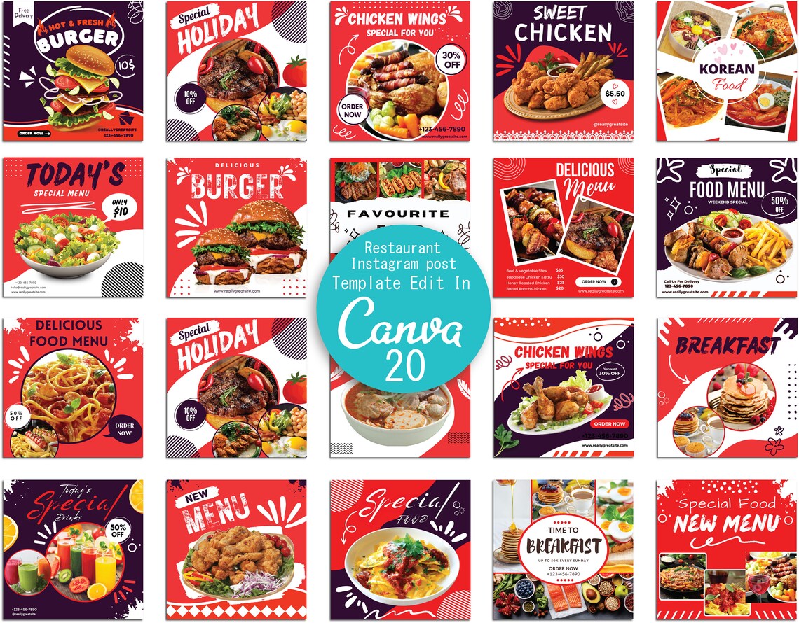 Food Instagram Posts, Recipe Ebook Branding,restaurant Social Media ...
