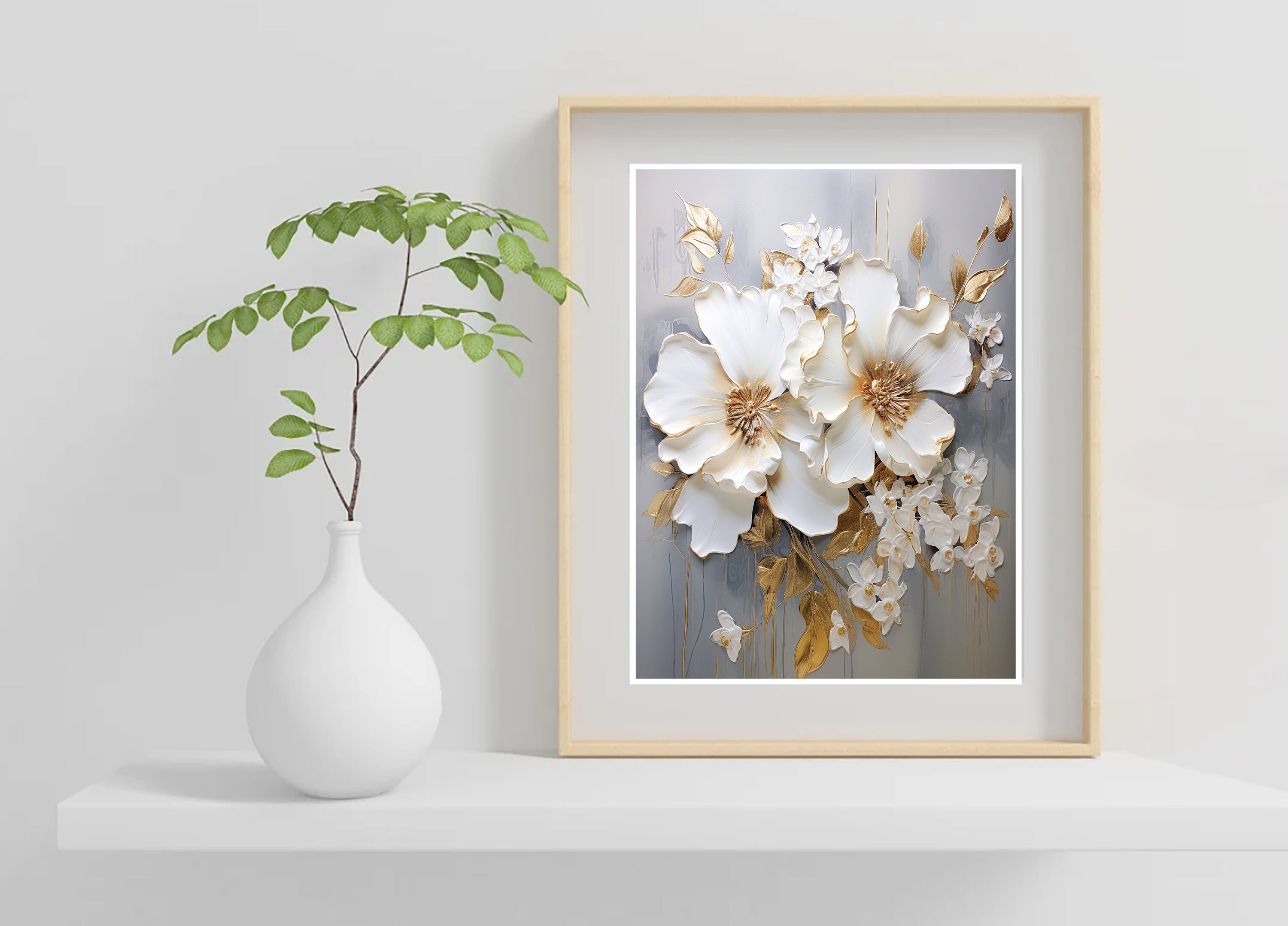 Original Flower Wall Art Set of 2,wall Decor,abstract Colorful Wall Art ...