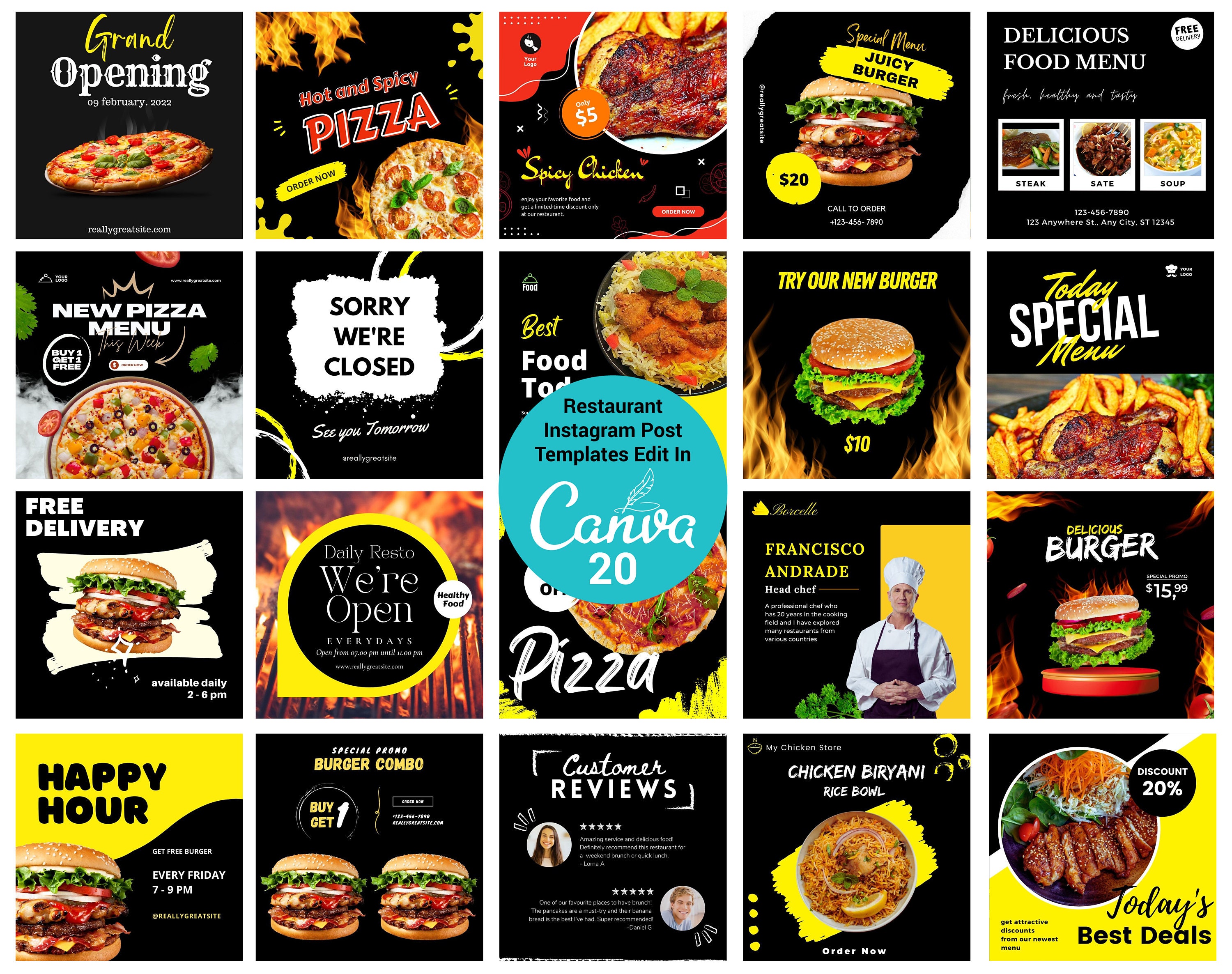 Editable Posts for Food Bloggers,food Blogger Instagram Templates ...
