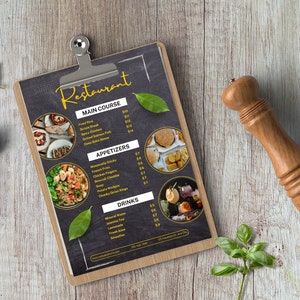 Food Editable Menu, Restaurant Menu Template,a4 Size Menu, Café Menu ...