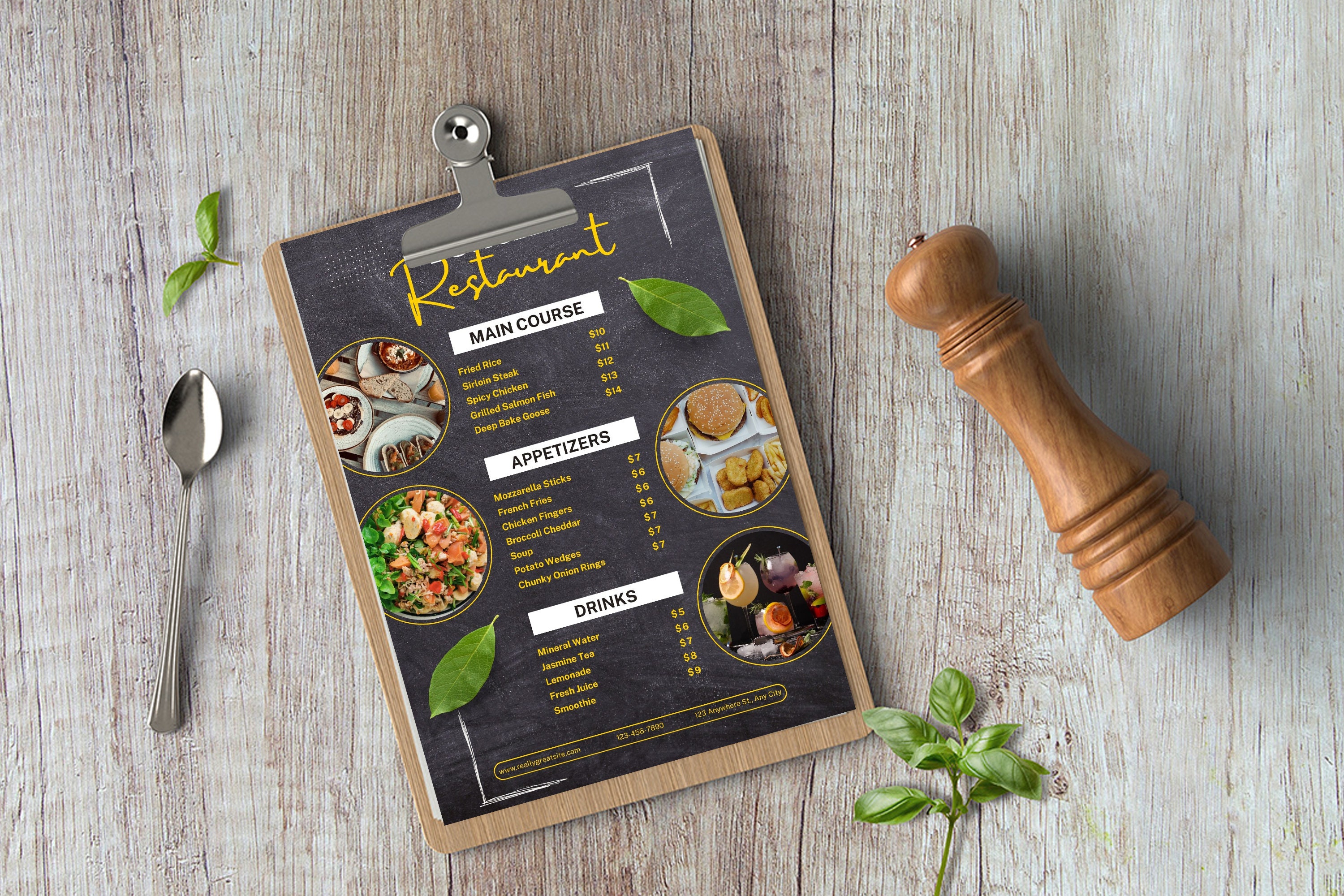Food Editable Menu, Restaurant Menu Template,a4 Size Menu, Café Menu ...
