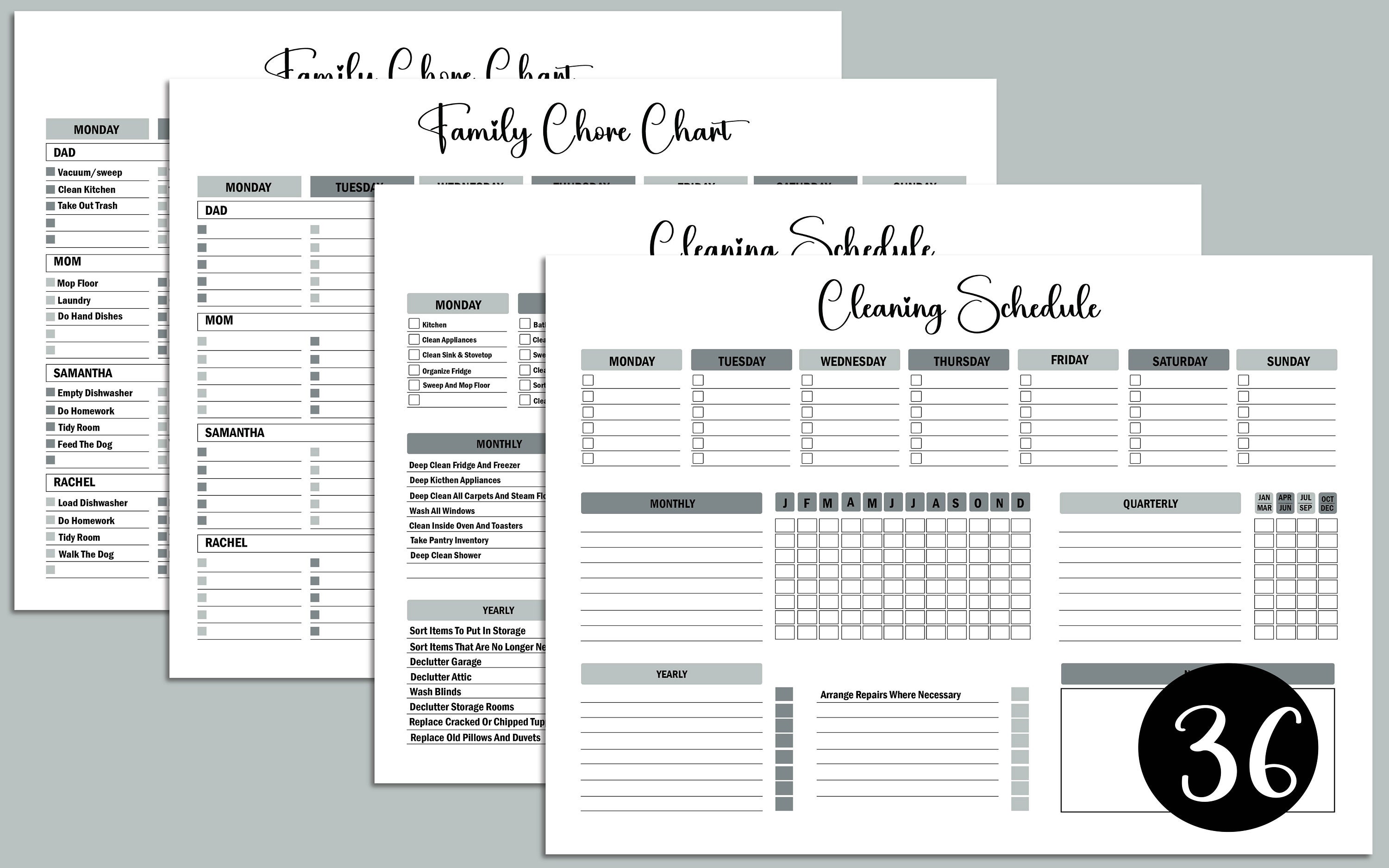 Editable Cleaning Schedule,cleaning Checklist,monthly Cleaning ...