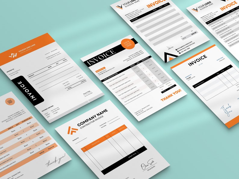 Custom Invoice Template, Order Form Invoice, Digital Invoice, Receipt ...