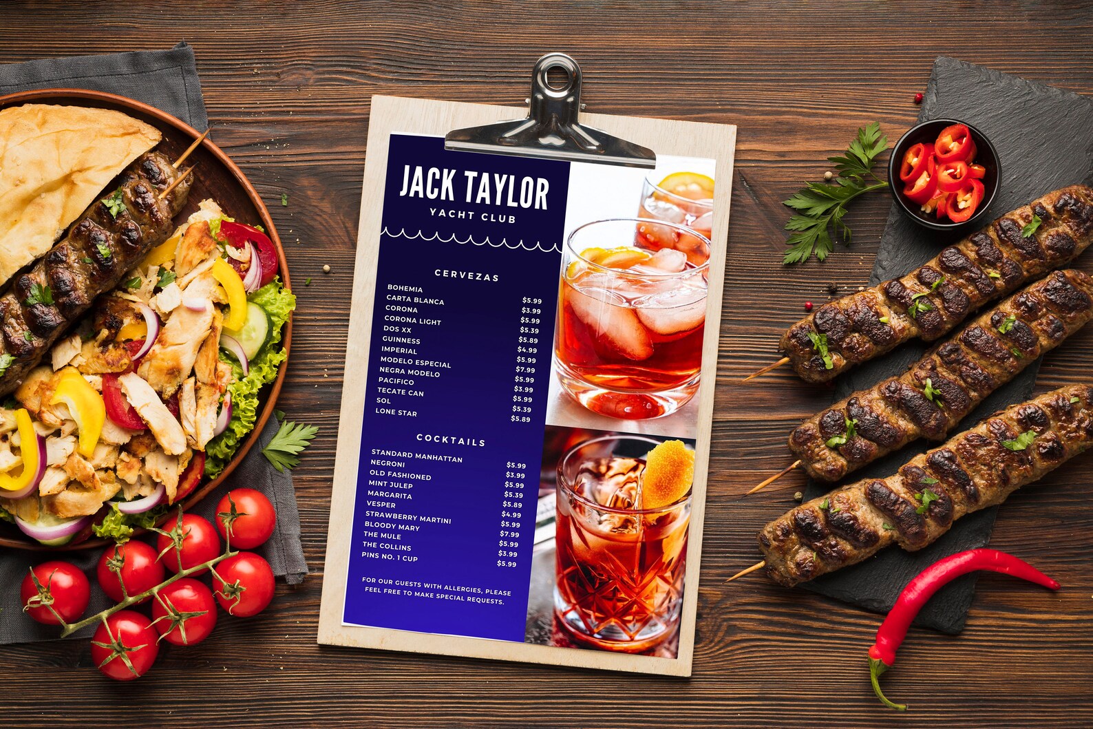 Food Menu Templates, Printable Restaurant Menu Template, DIY Bar Menu ...