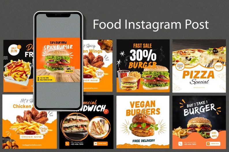 Food Instagram Template,restaurant Social Media Post Template,foodie ...