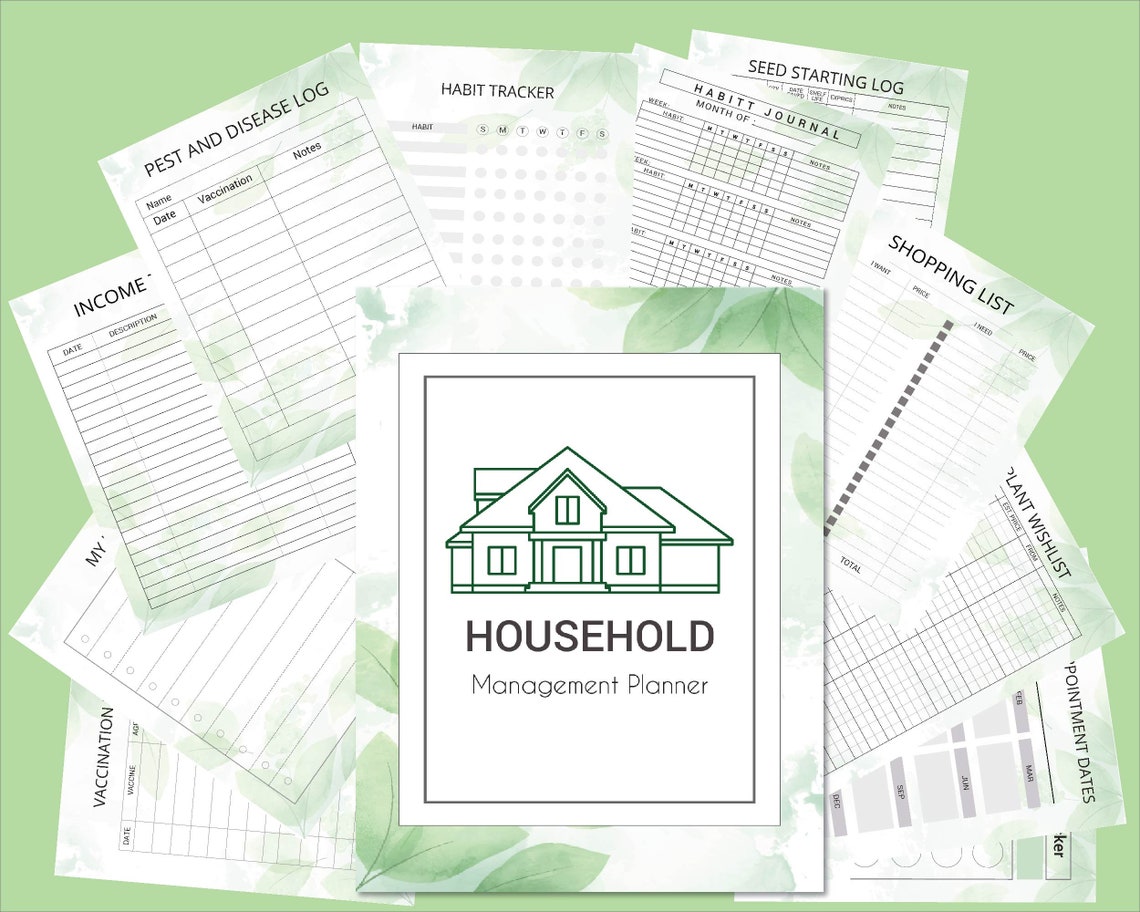 Home Management Planner Printable,home Organization Planner,household ...