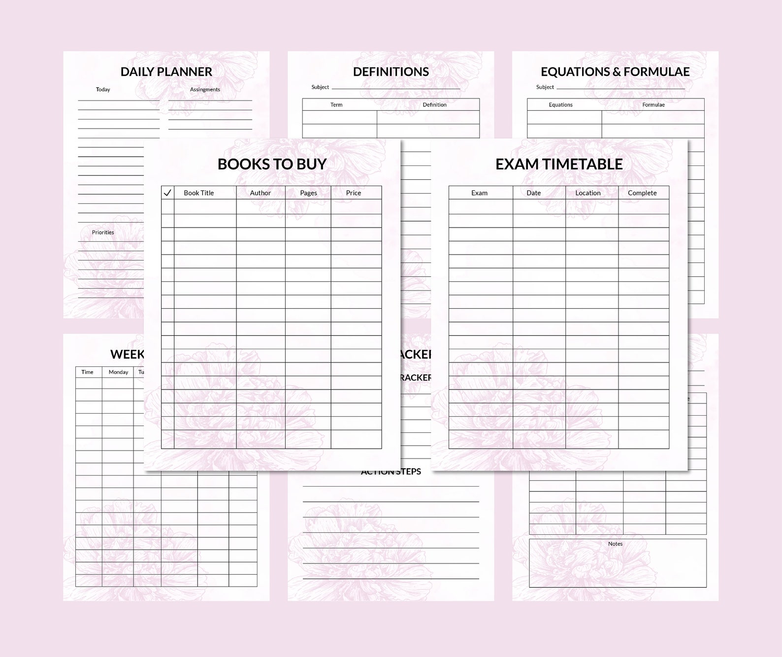 Editable Student Planner, Study Planner Printable, Academic Planner ...