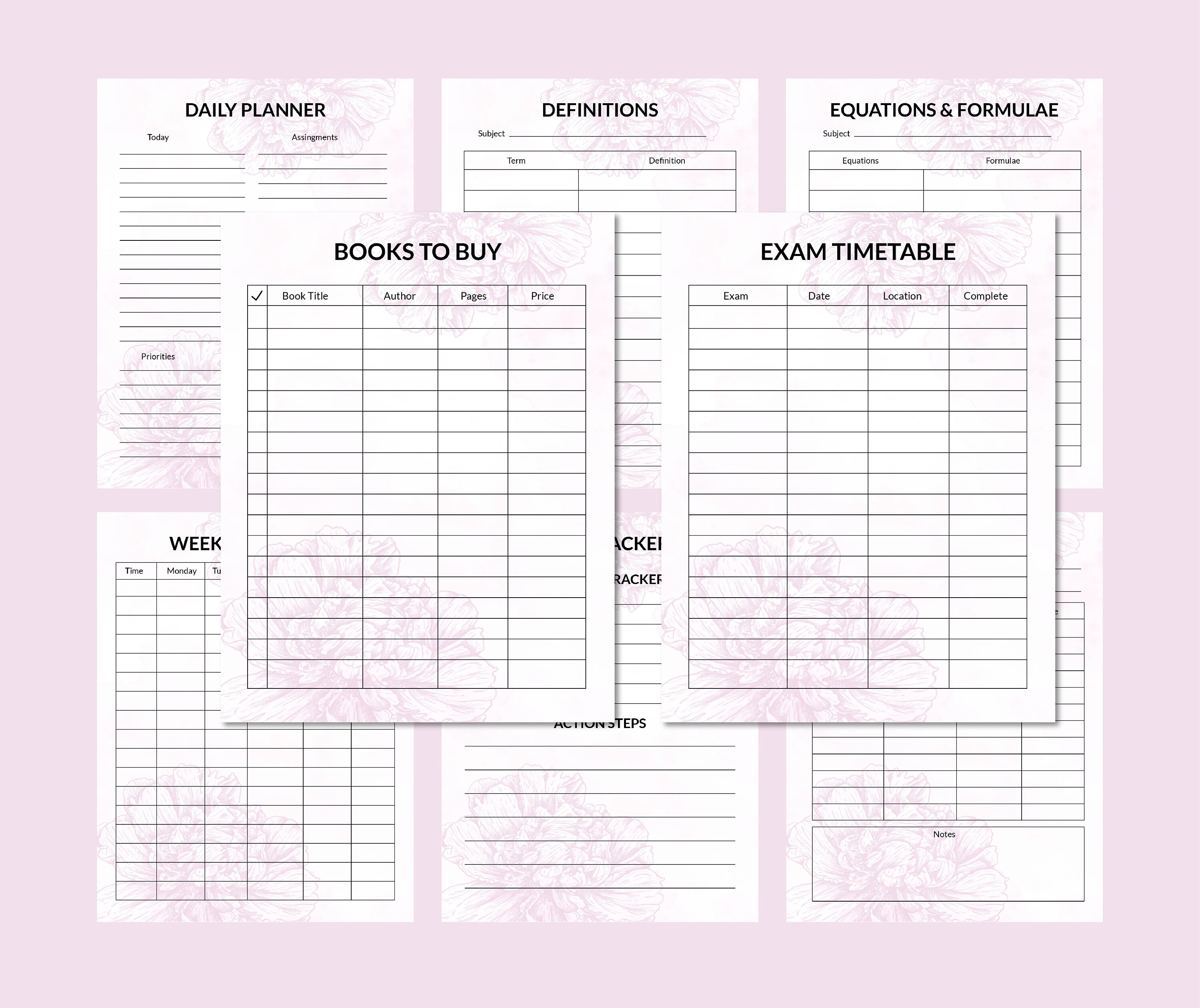 Editable Student Planner, Study Planner Printable, Academic Planner ...