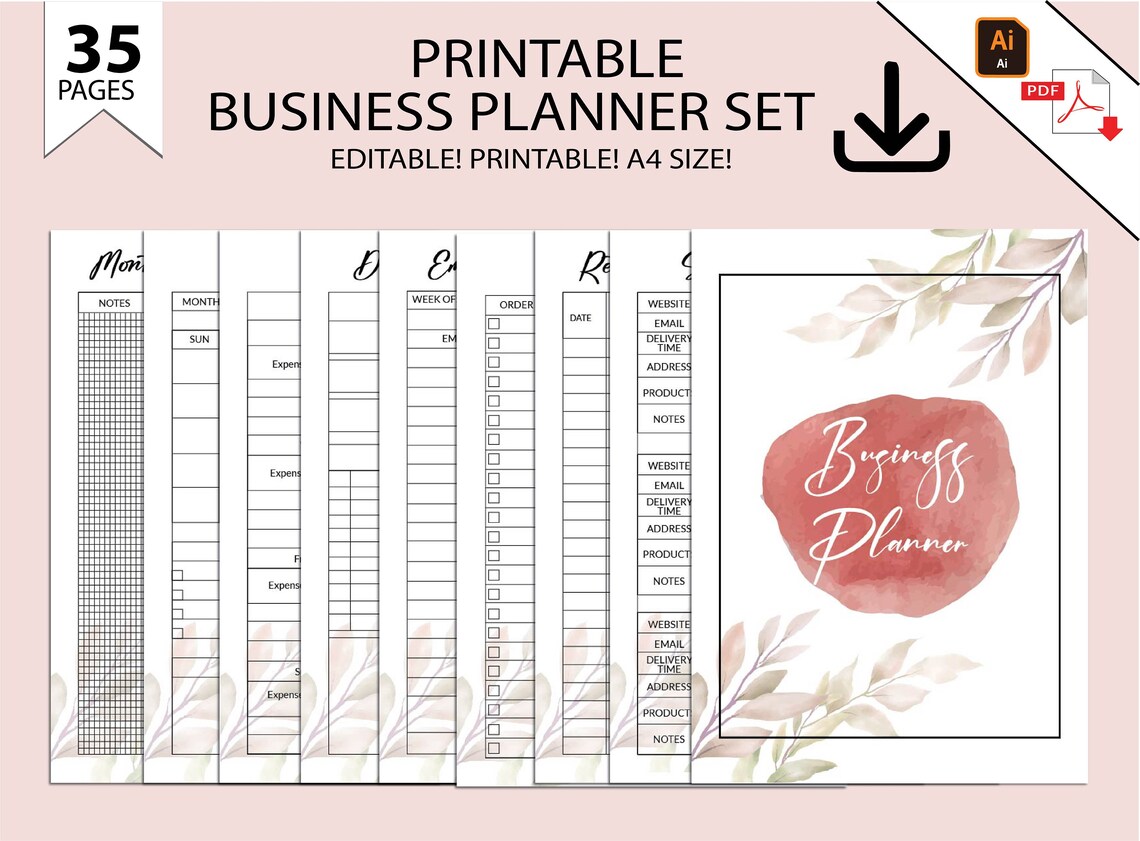 Business Planner Printable, Business Organizer,startup Business ...