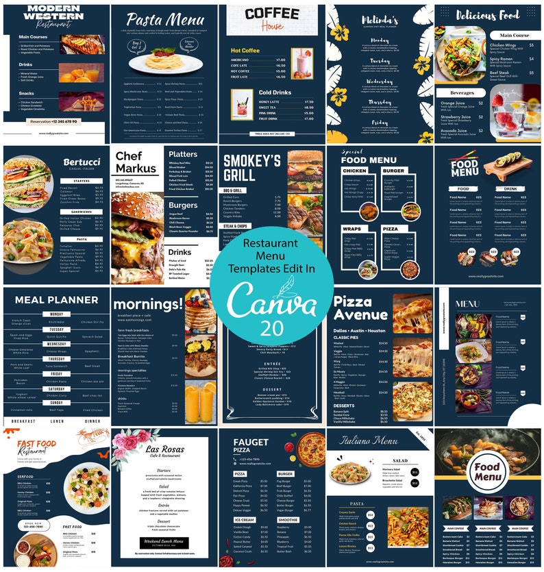 Editable Menu Template,food Menu Template,fast Food Restaurant Menu ...