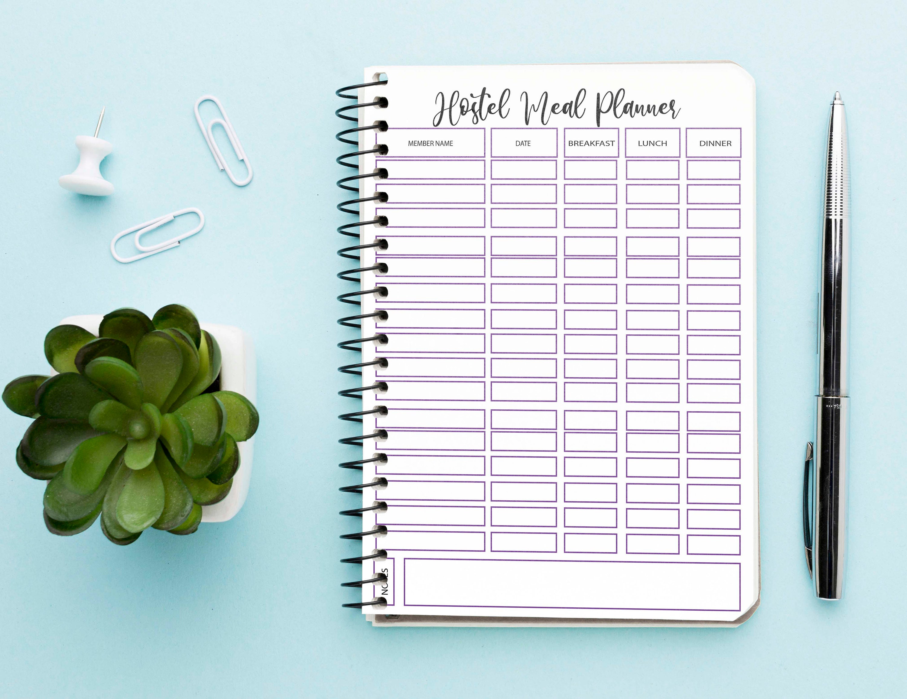 Meal Planner Editable Daily Food Journal Monthly Meal Tracker Weekly ...