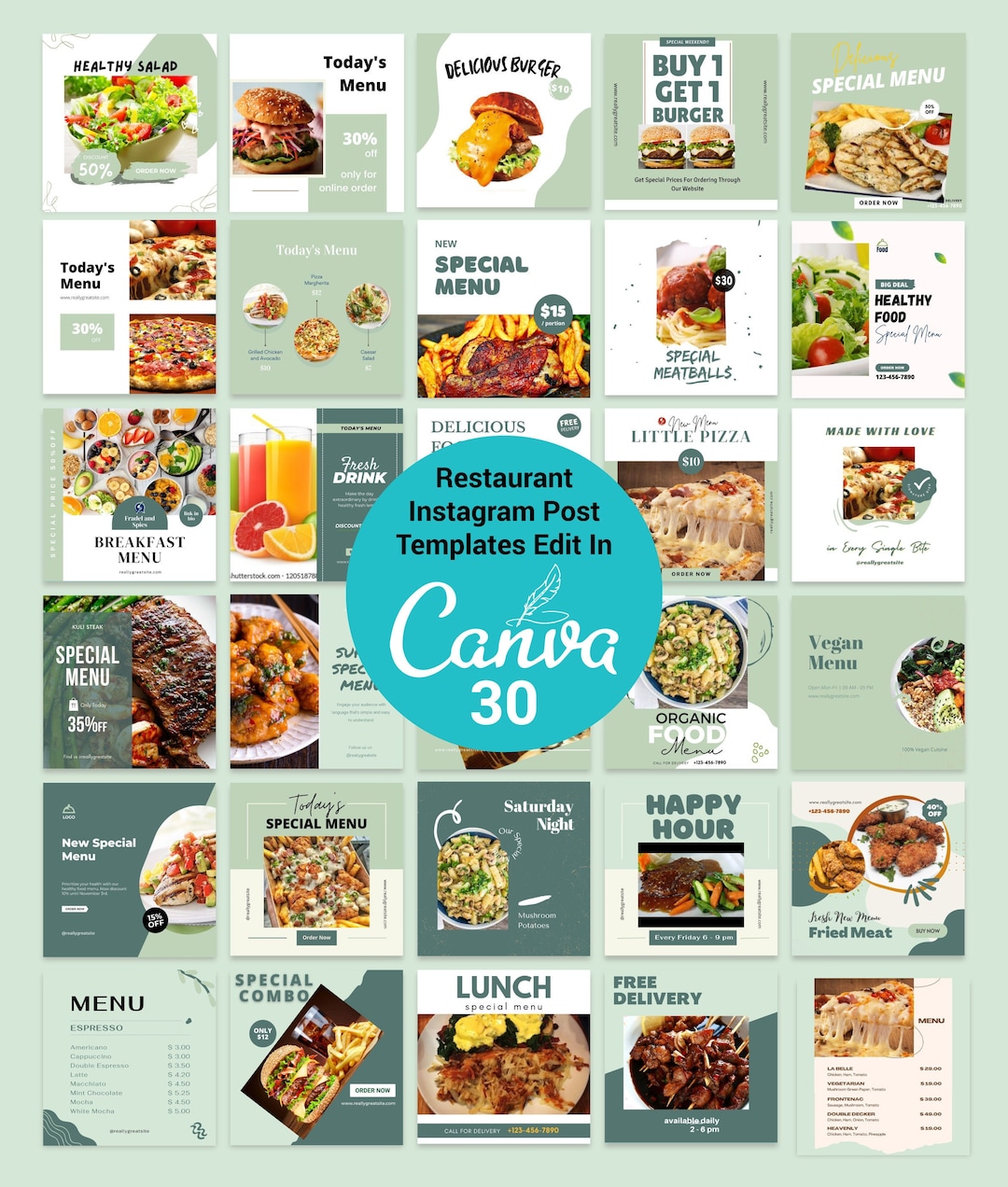 30 Social Media Post for Restaurants | Restaurant Instagram Templates ...