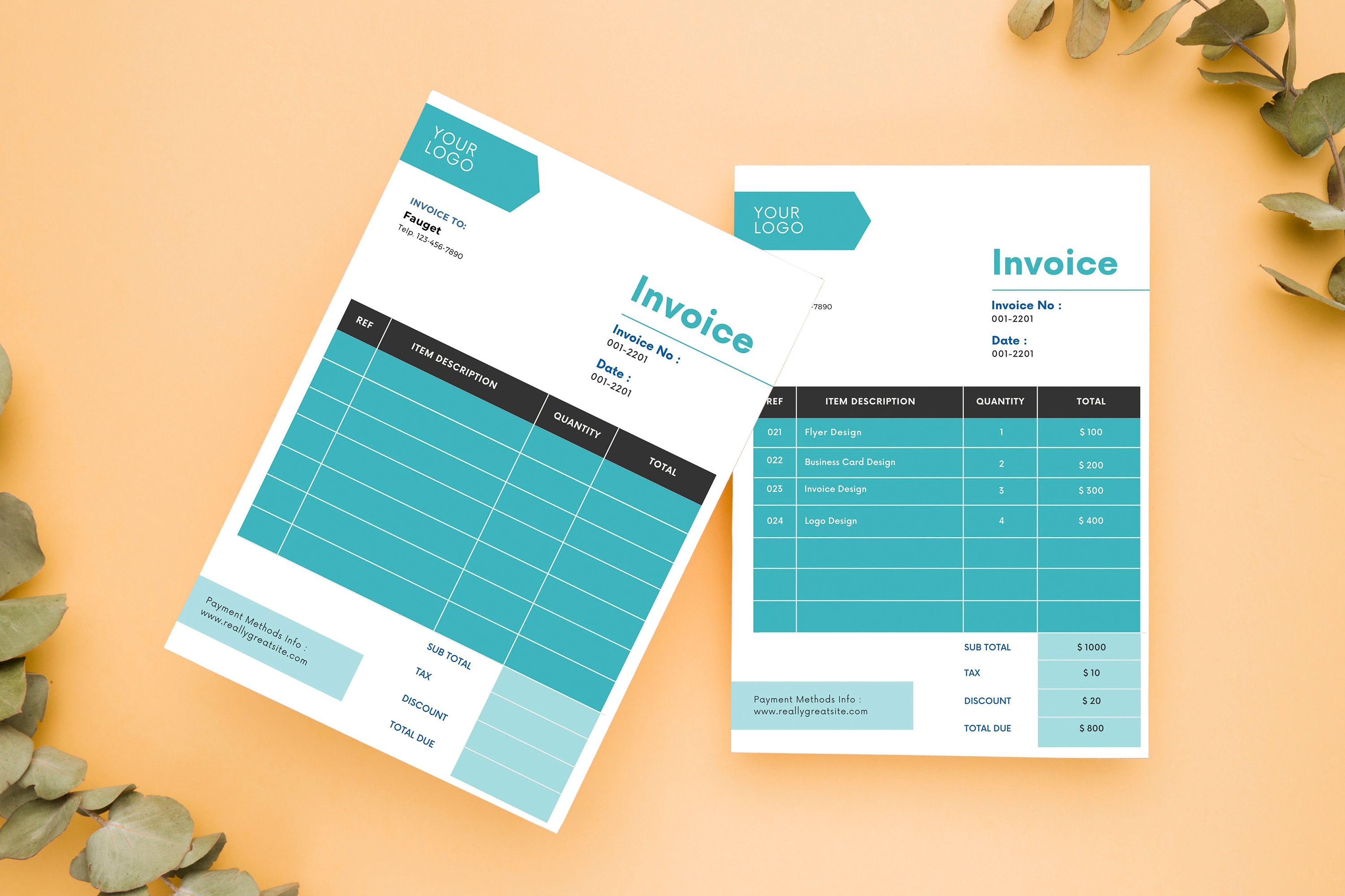 Printable Invoice Small Business | Modern Client Invoice | Editable ...