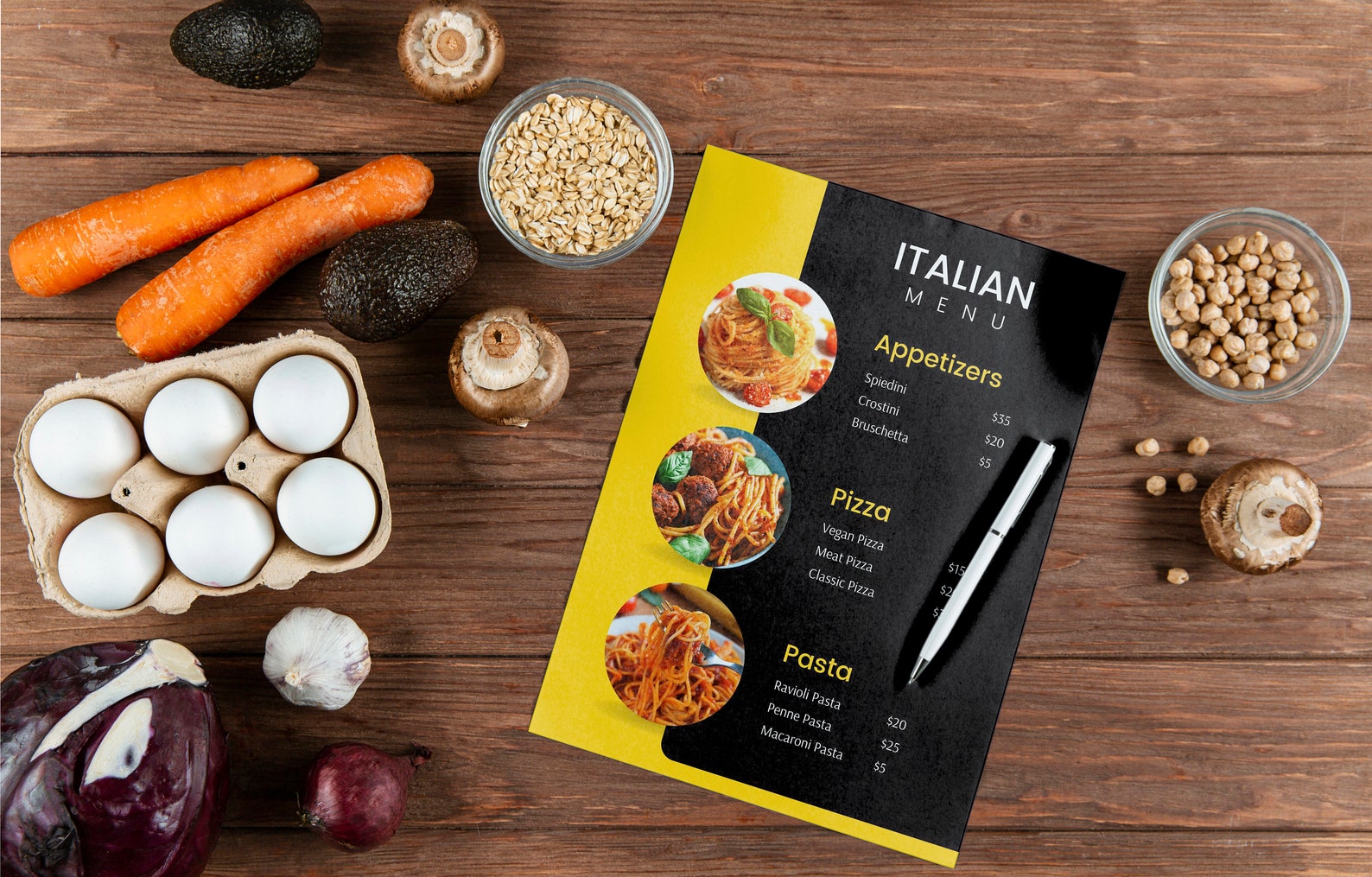 Restaurant Food Menu Editable Template, Simple Food & Drink Menu ...