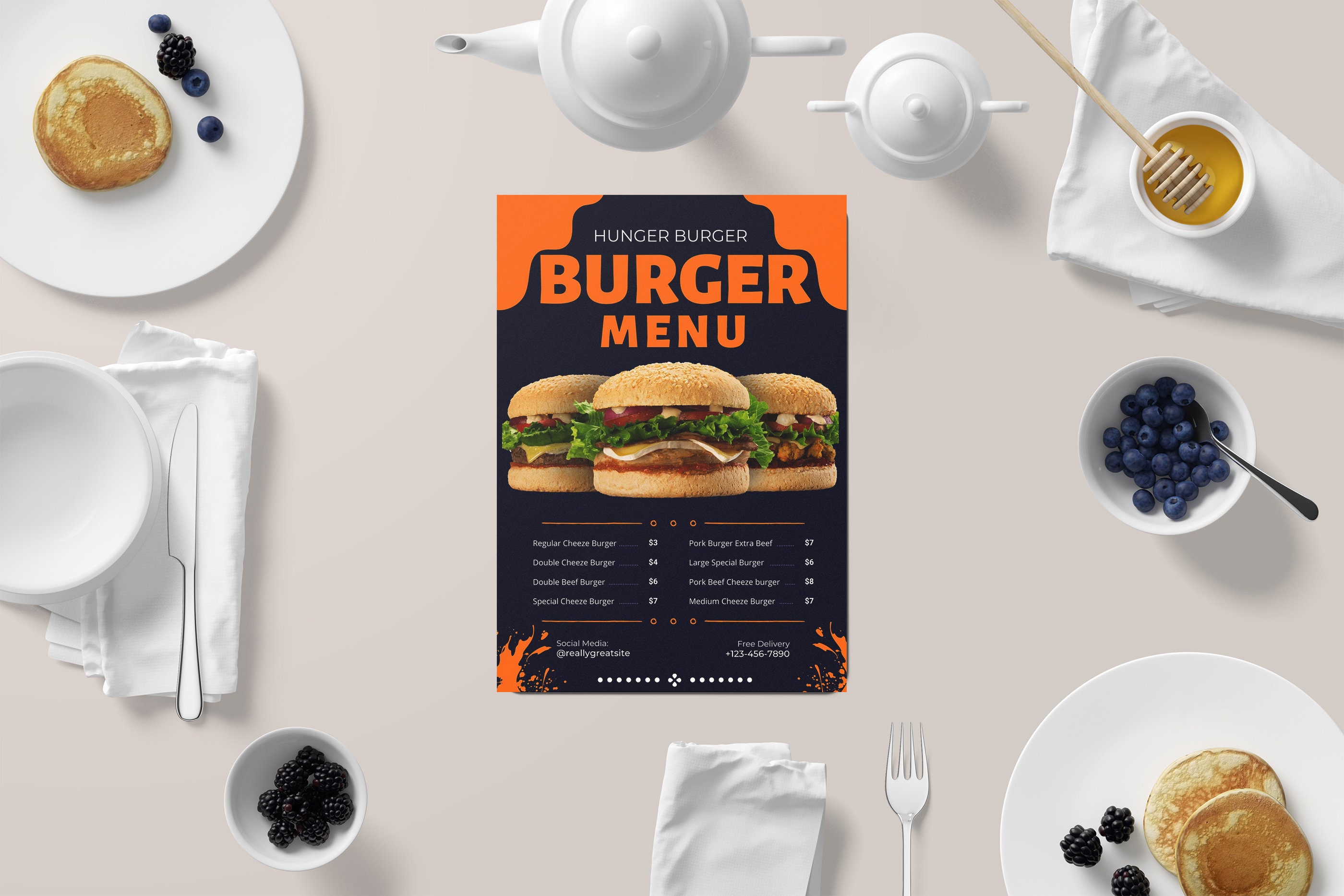Digital Restaurant Menu Flyer Template,food Menu Template, Cafe Menu ...