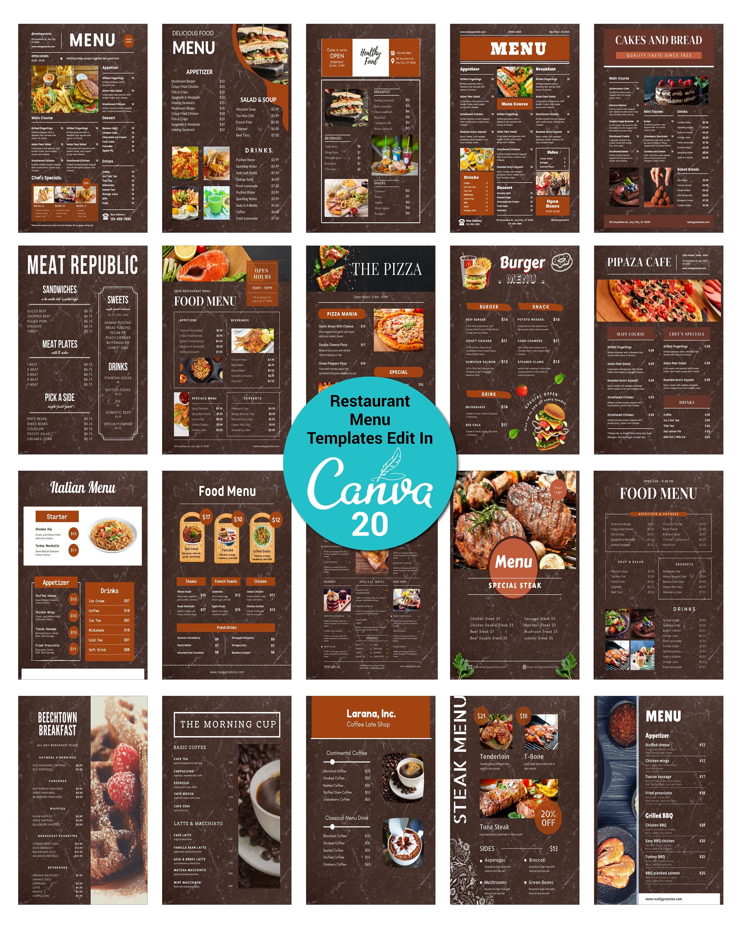 Simple Restaurant Menu Template - Food Menu Flyer Template - Cocktail ...