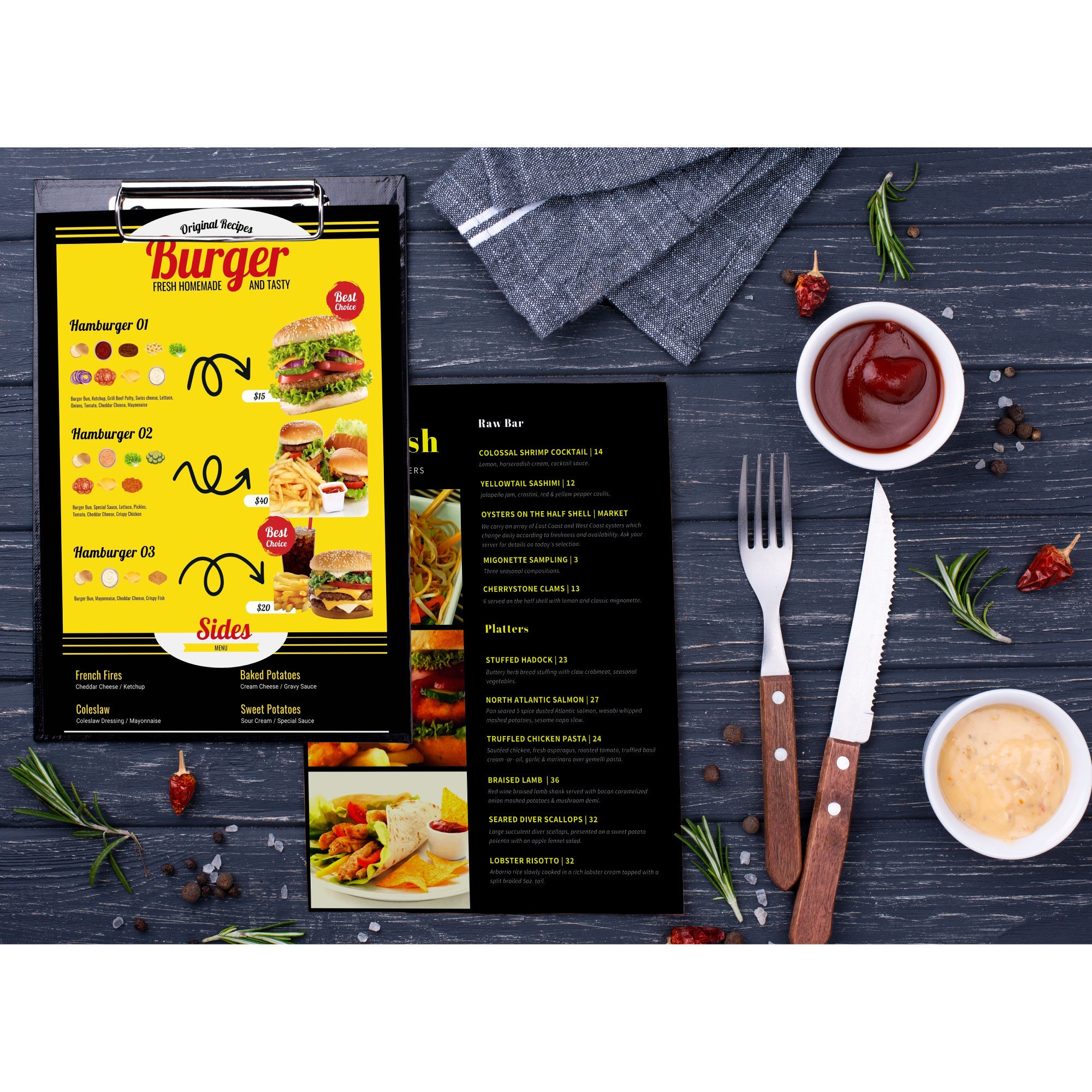 Digital Restaurant Menu Flyer Template | Food Menu Flyer Template ...