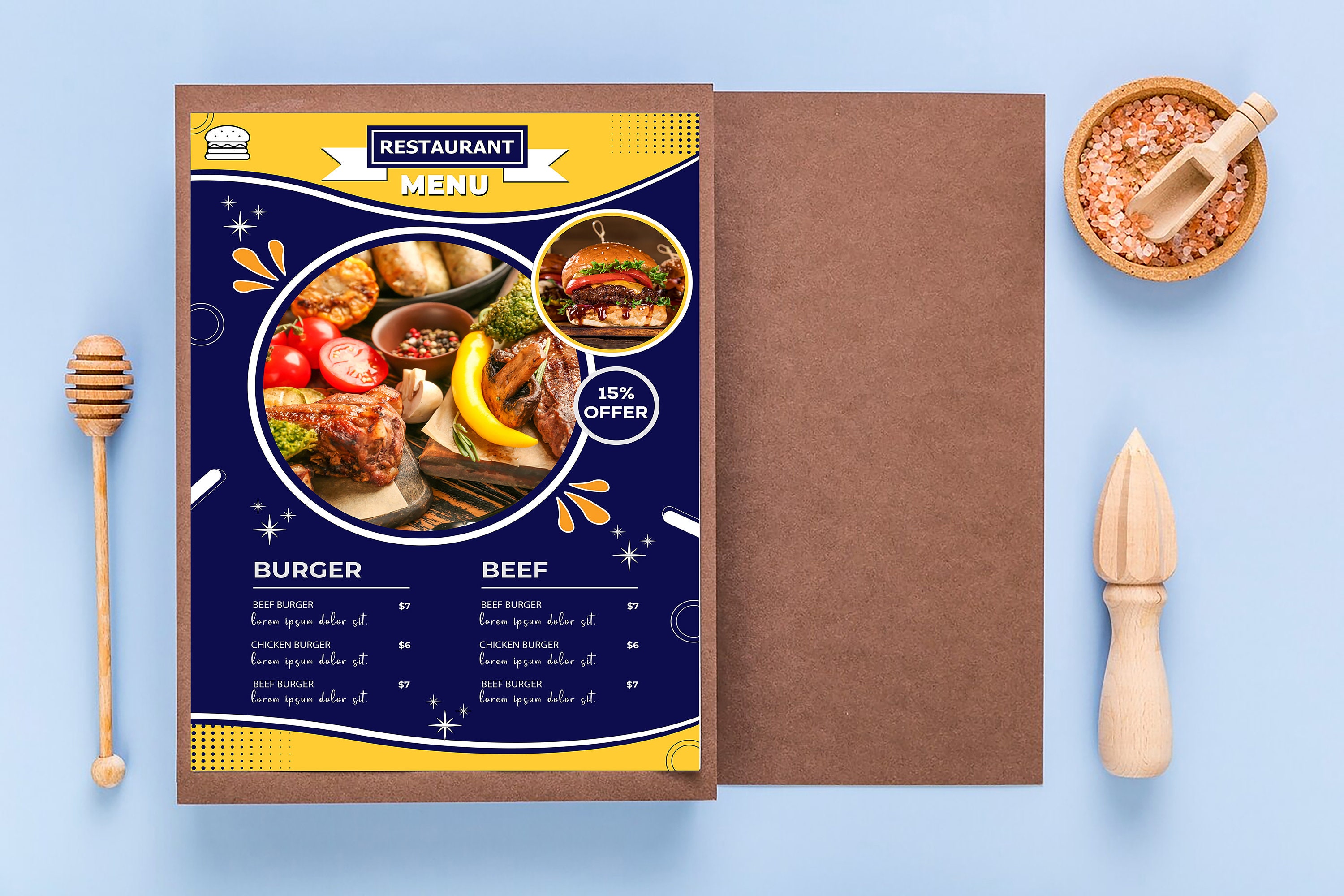 Modern Editable, Restaurant Menu Template,a4 Size Menu, Café Menu ...