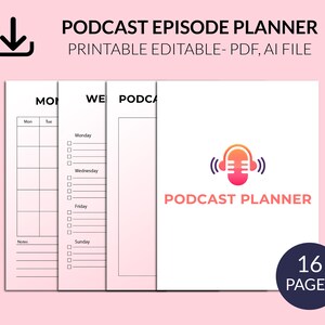 Podcast Planner Editable,interview Planner,podcast Tracker,podcast ...