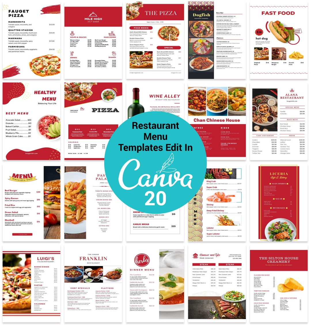 Printable Restaurant Menu Template |food Menu Template | Cafe Menu ...