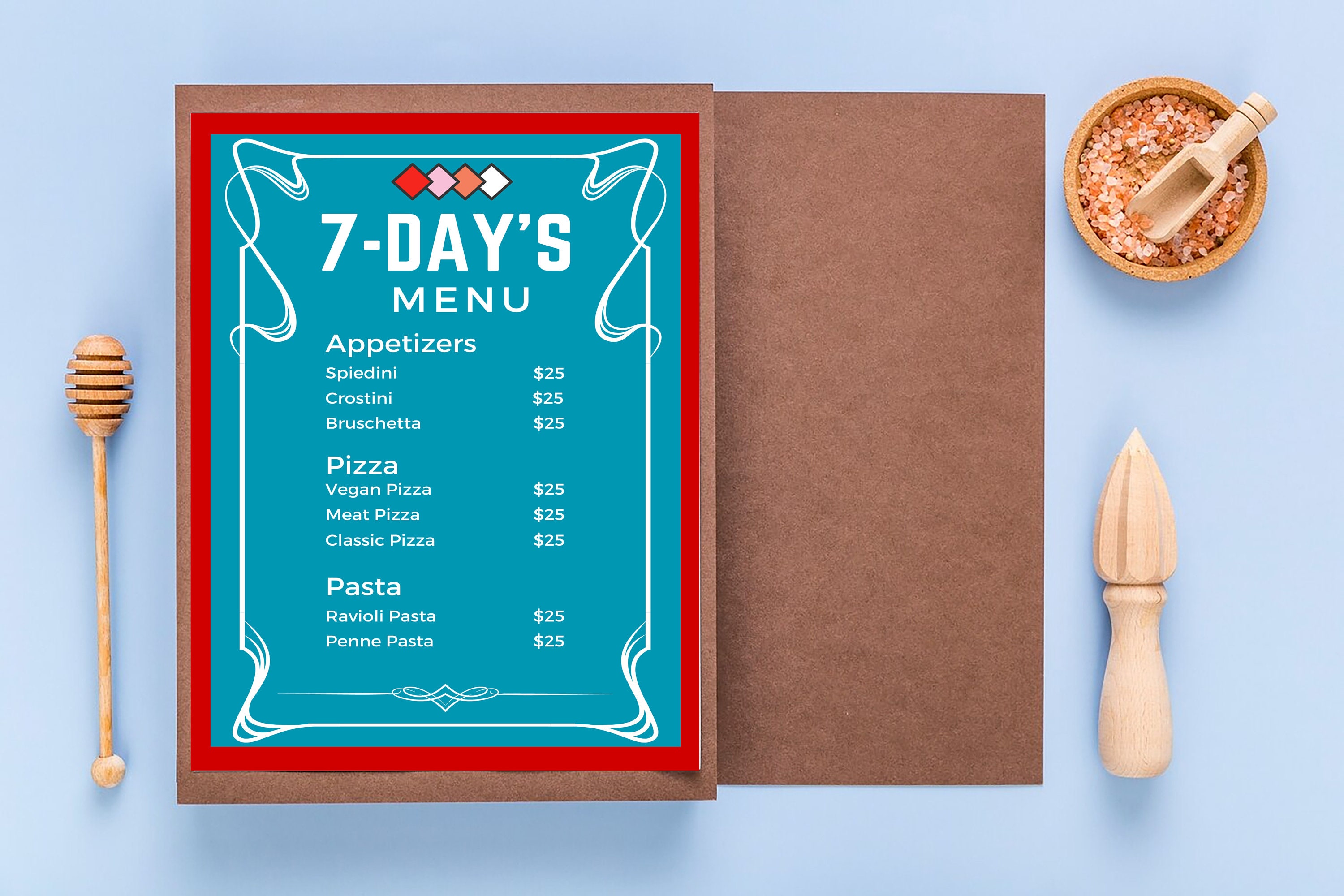 Food Menu Templaterestaurant Menu Canva Editable Menu - Etsy