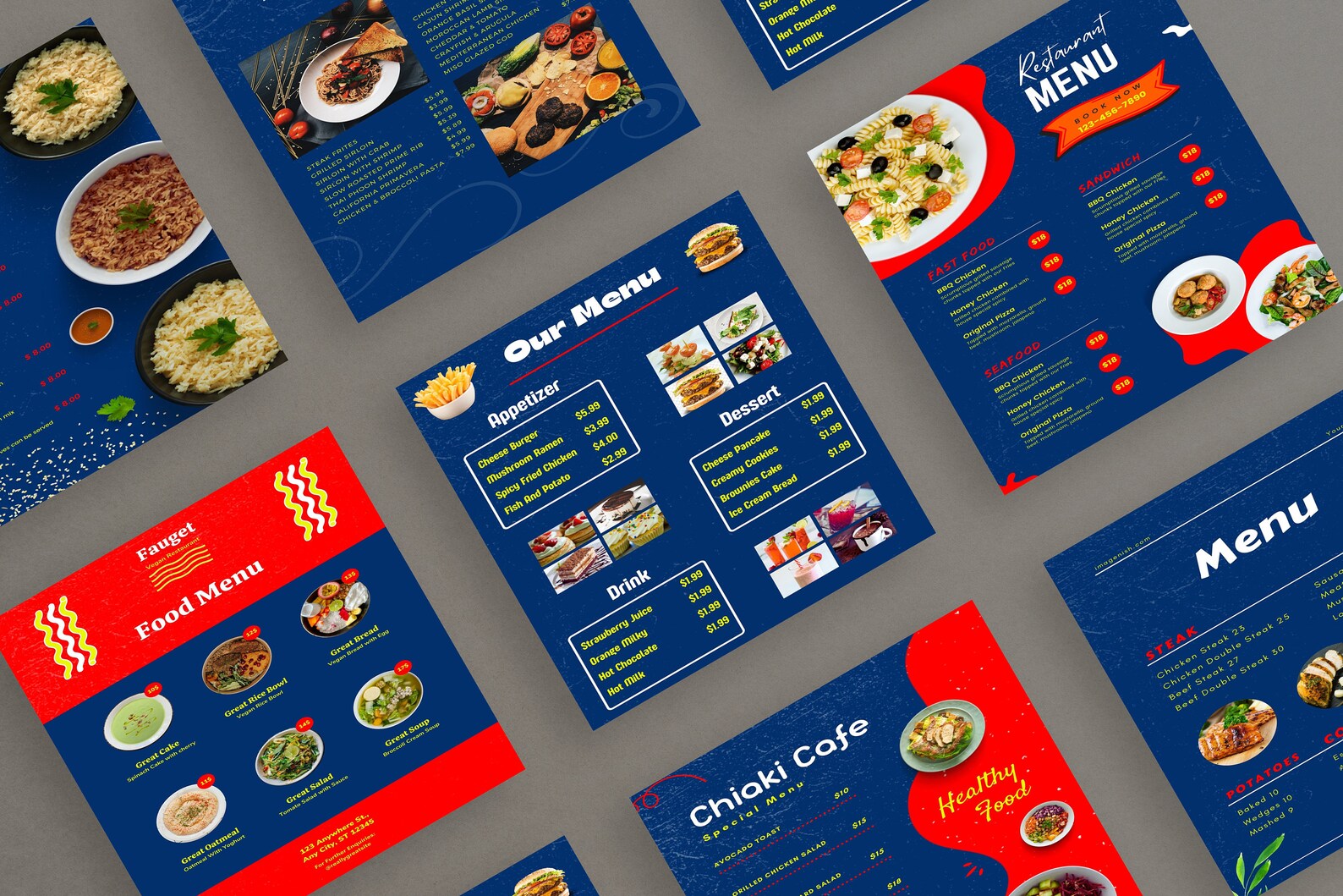 Editable Restaurant Menu Morden Food Menu Template Canva - Etsy