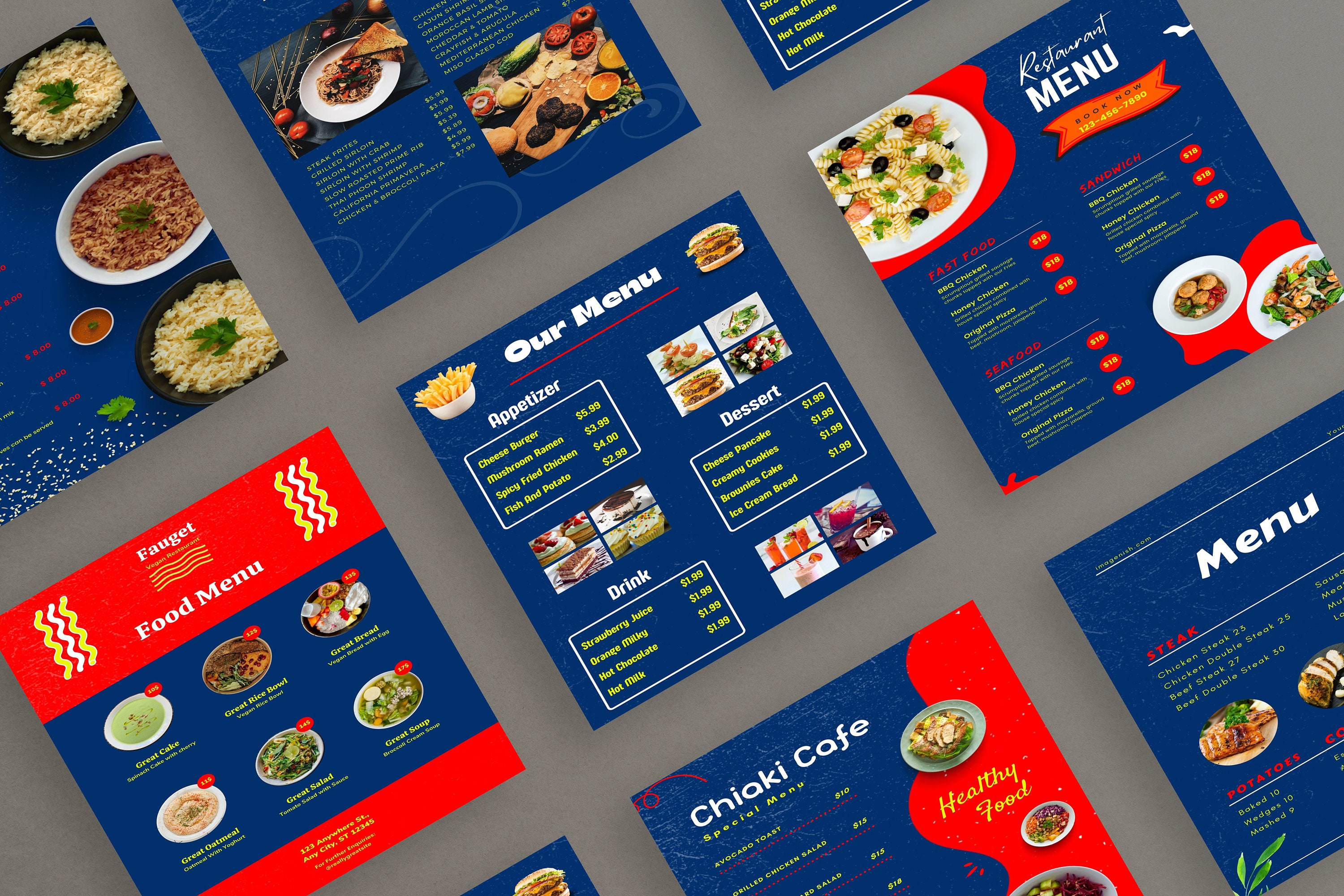 Editable Restaurant Menu, Morden Food Menu Template, Canva, Printable ...