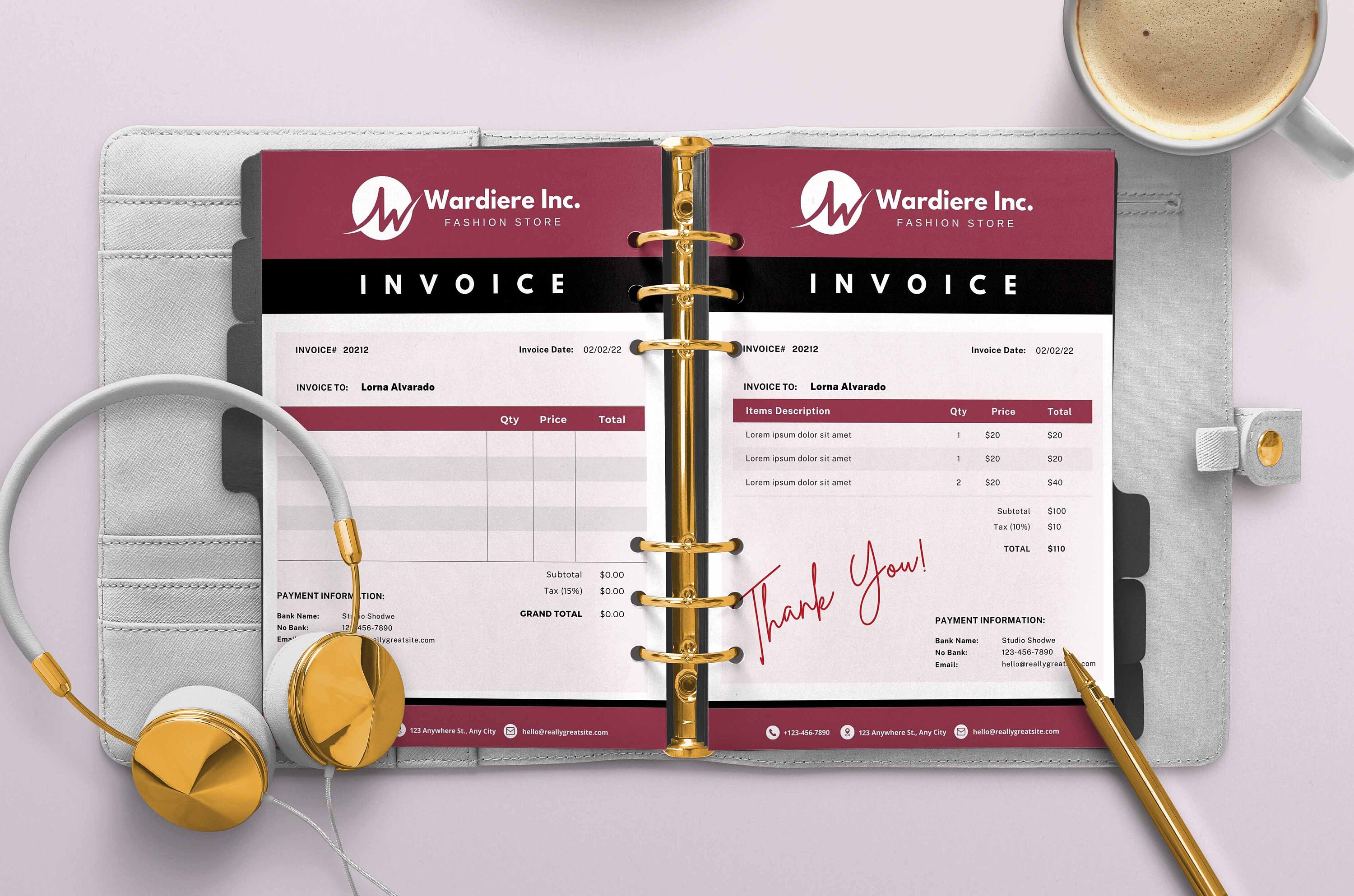 Modern Editable Invoice, Billing Form Template,business Invoice,receipt ...