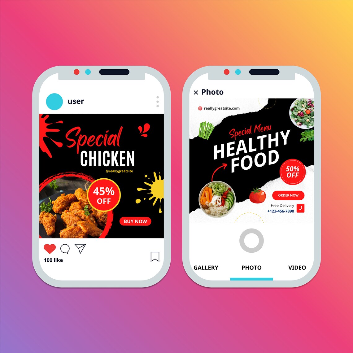 Restaurant Instagram Templates,food Blog Templates,food Instagram ...