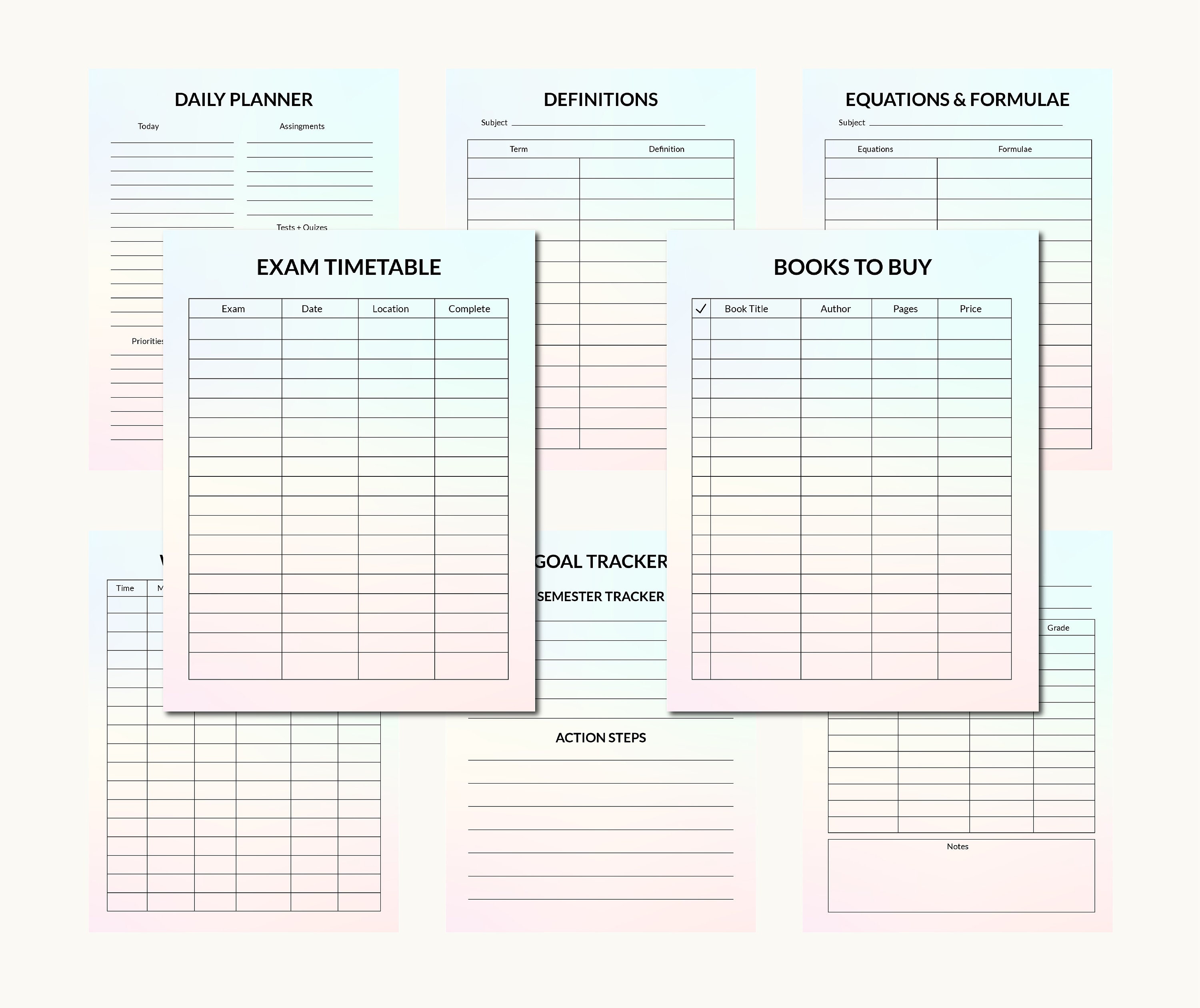 Student Planner Printable,homeschool Planner,study Organiser, School ...