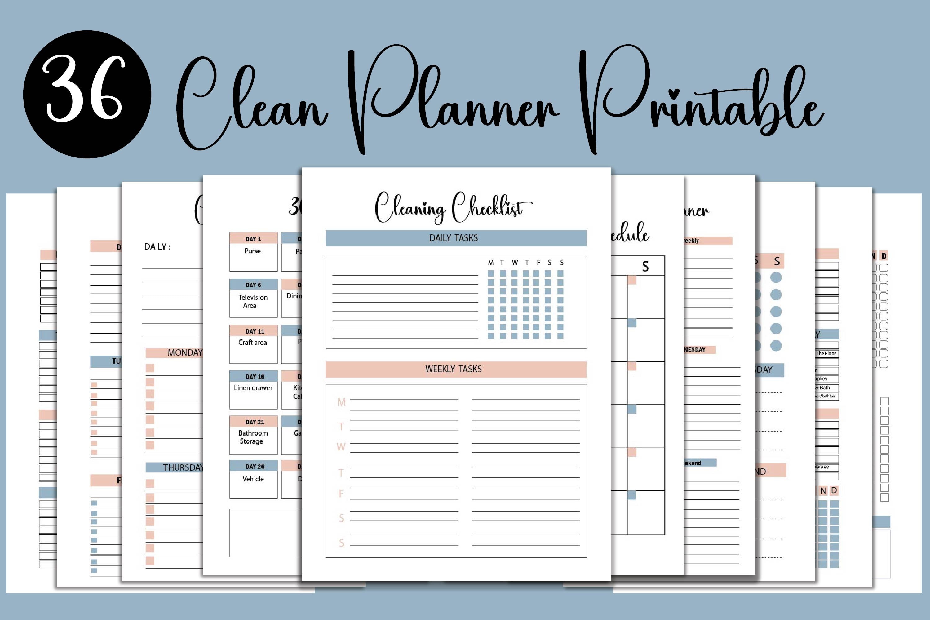 Cleaning Planner Printable, Editable Cleaning Schedule, Cleaning ...