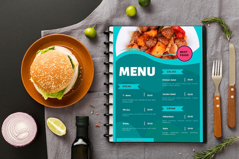 Modern Restaurant Menu Flyer Template - Printable Restaurant Menu ...