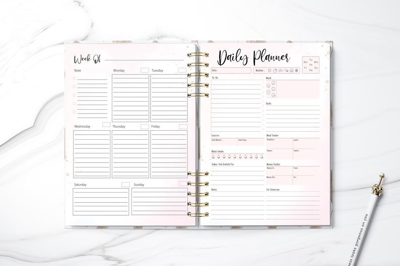 Daily Weekly Monthly Planner,printable Planner,monthly Overview ...