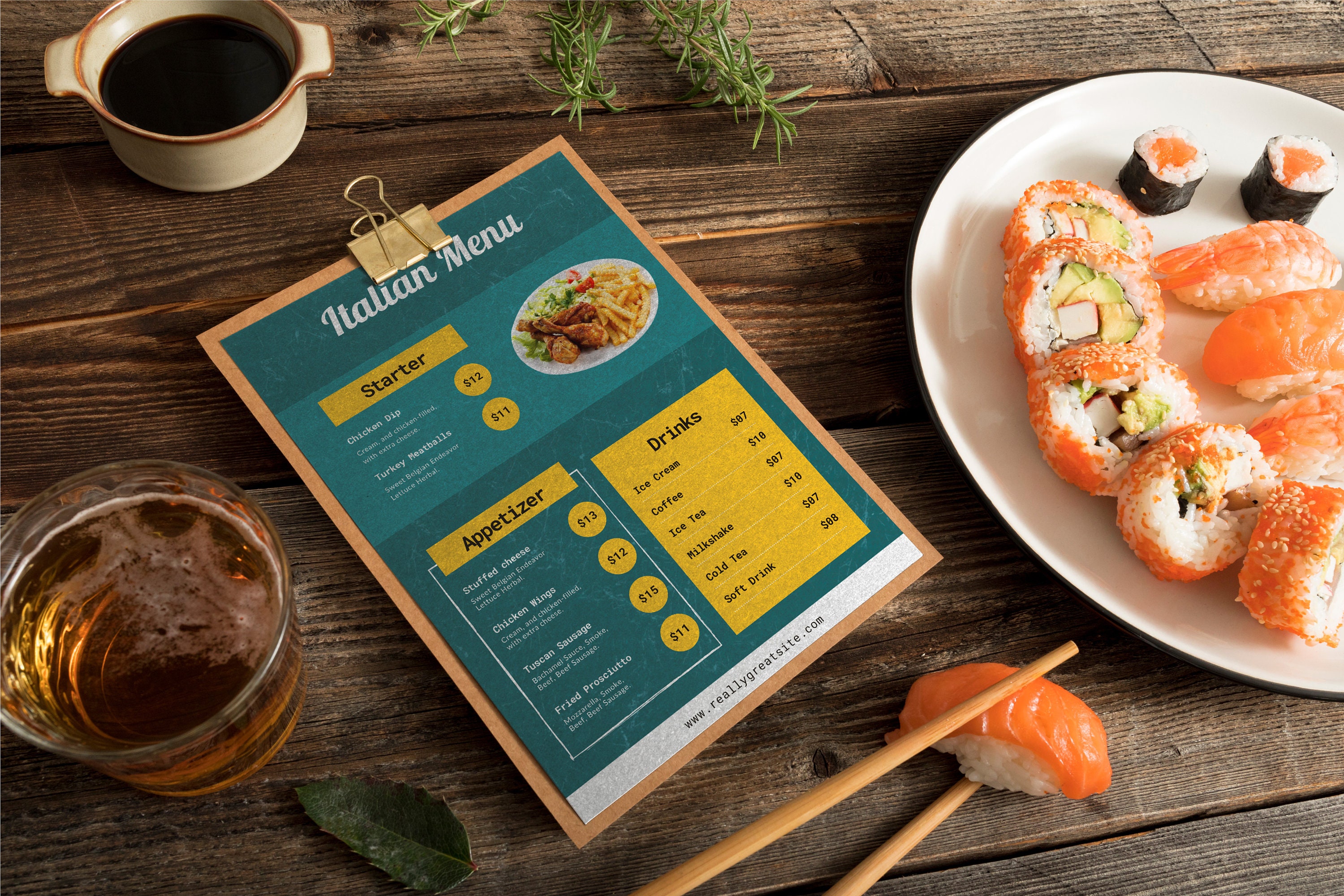 Restaurant Menu Print Template - Simple Food & Drink Menu Template ...