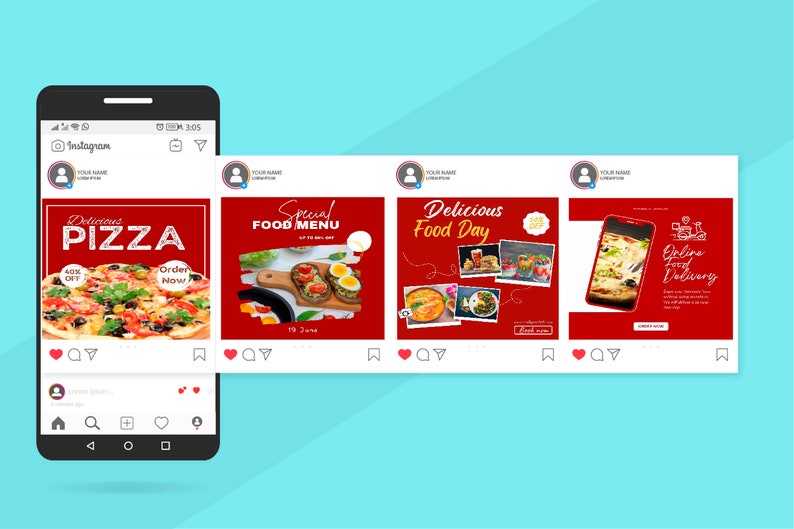 Food Blogger Instagram Templates,social Media Templates,foodie Canva ...