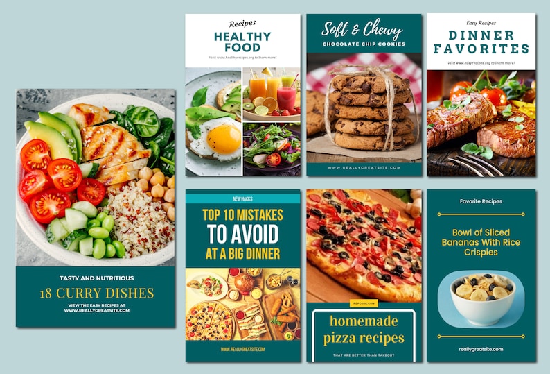 Pinterest Templates Canva - Food Blogger Templates - Pinterest Pin ...