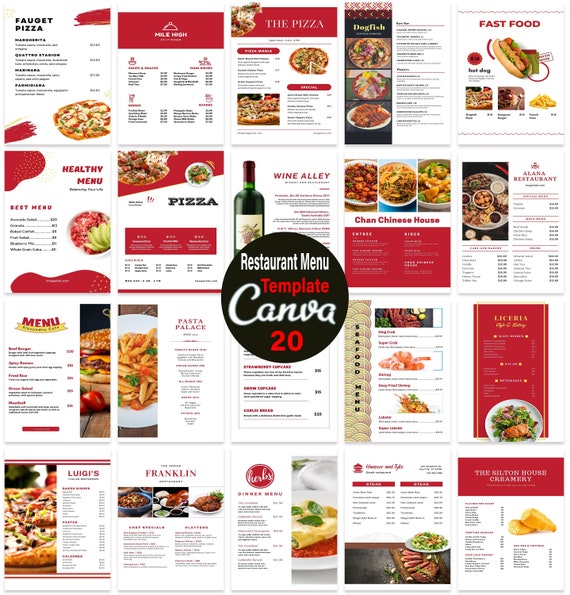 Printable Restaurant Menu Template food Menu Template Cafe | Etsy