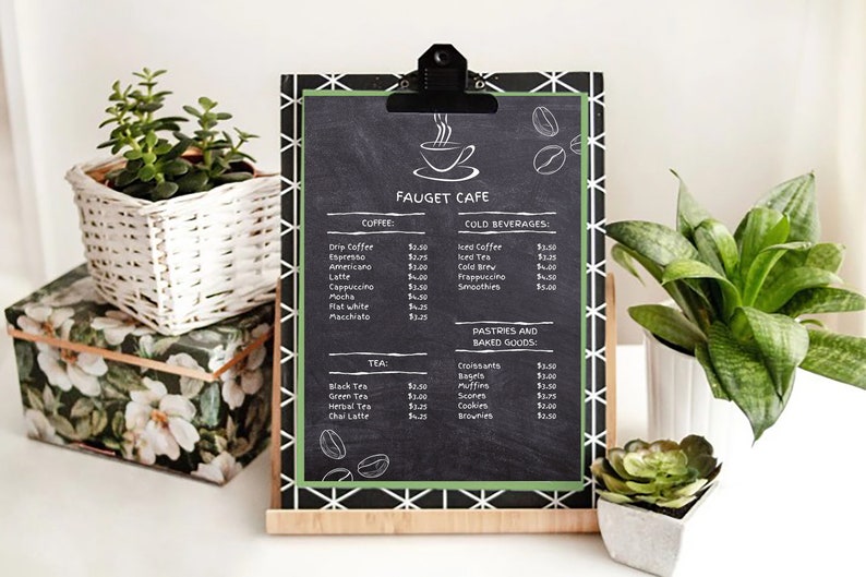 Food Editable Menu, Restaurant Menu Template,a4 Size Menu, Café Menu ...