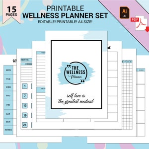 Wellness Planner Printable, Self Care Planner, Selfcare Journal Tracker ...