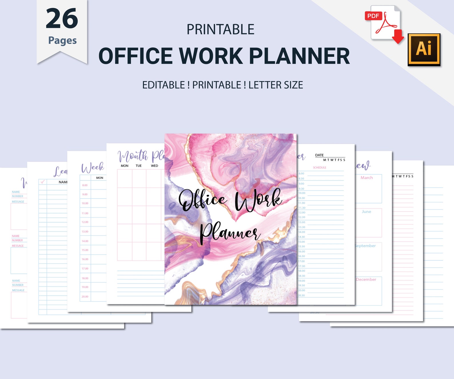 Office Work Planner,office Organizer,office Tasks Planner Set,project ...