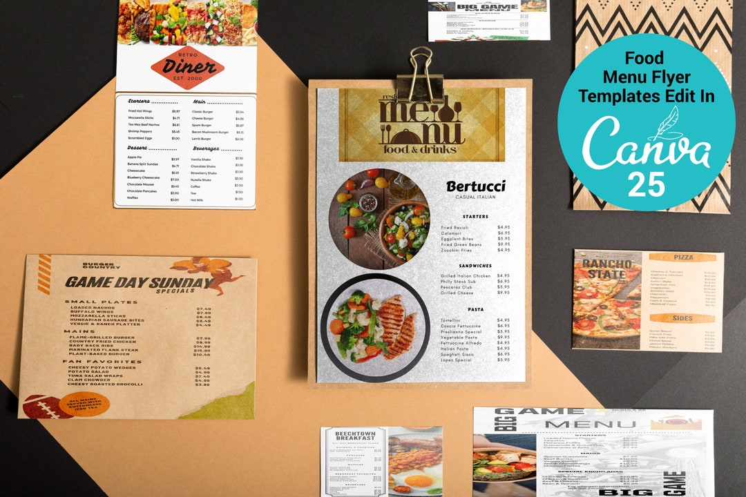 Food Menu Flyer Template,restaurant Flyer Template,printable Editable ...