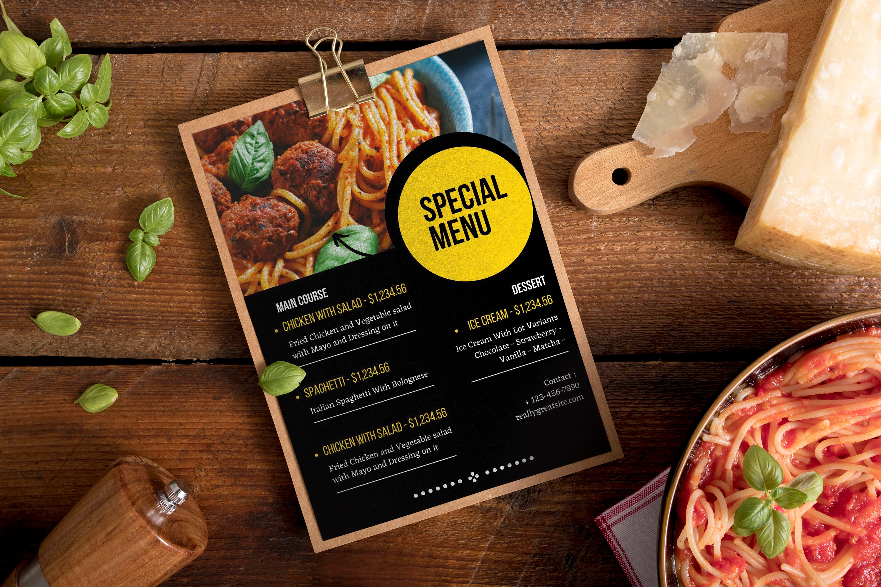 Restaurant Food Menu Editable Template, Simple Food & Drink Menu ...