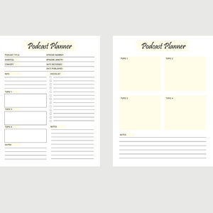 Podcast Episode Planner, Podcast Planner Printable, Editable Podcast ...