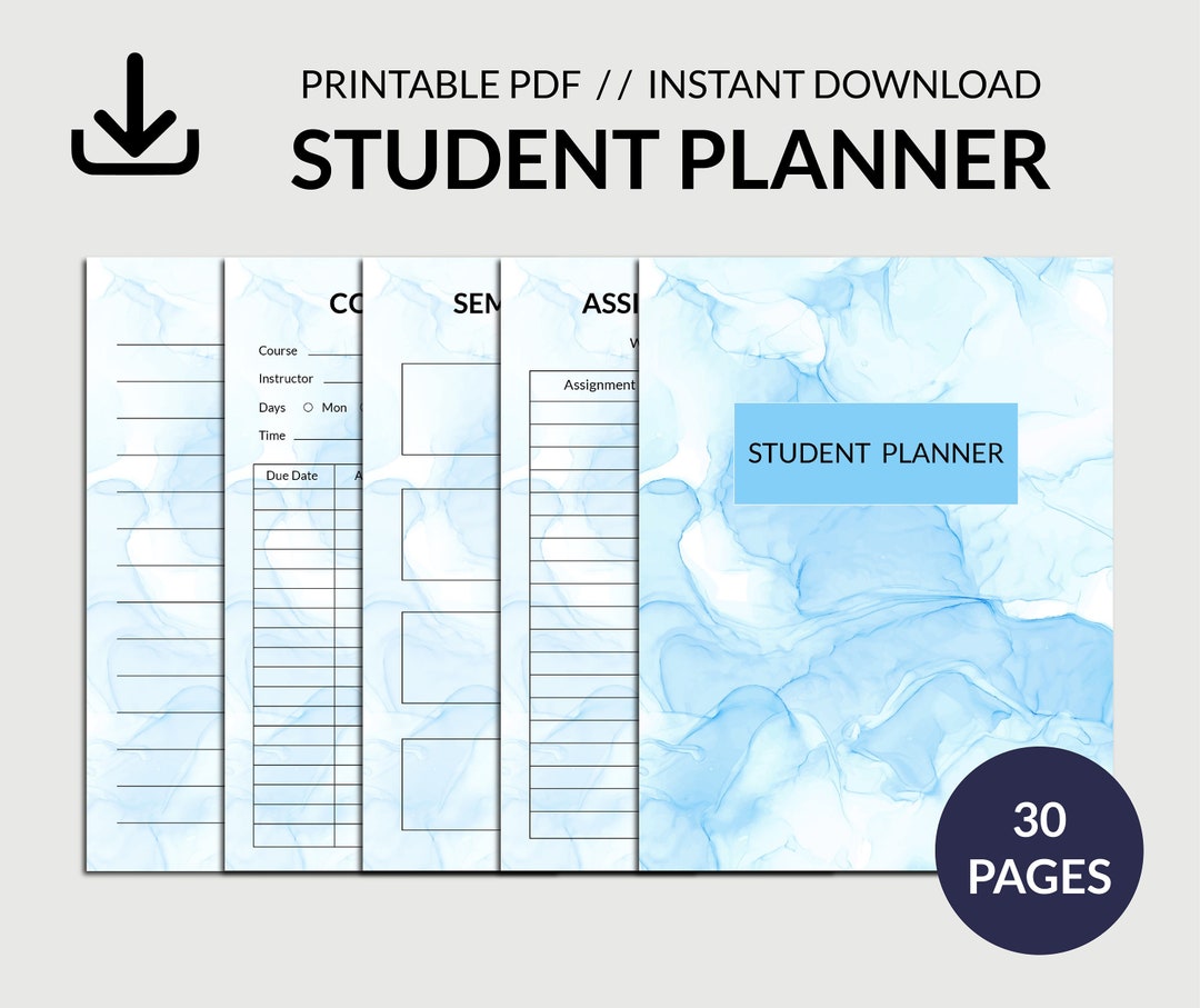 Student Planner, Study Planner Printable, Academic Planner,editable ...